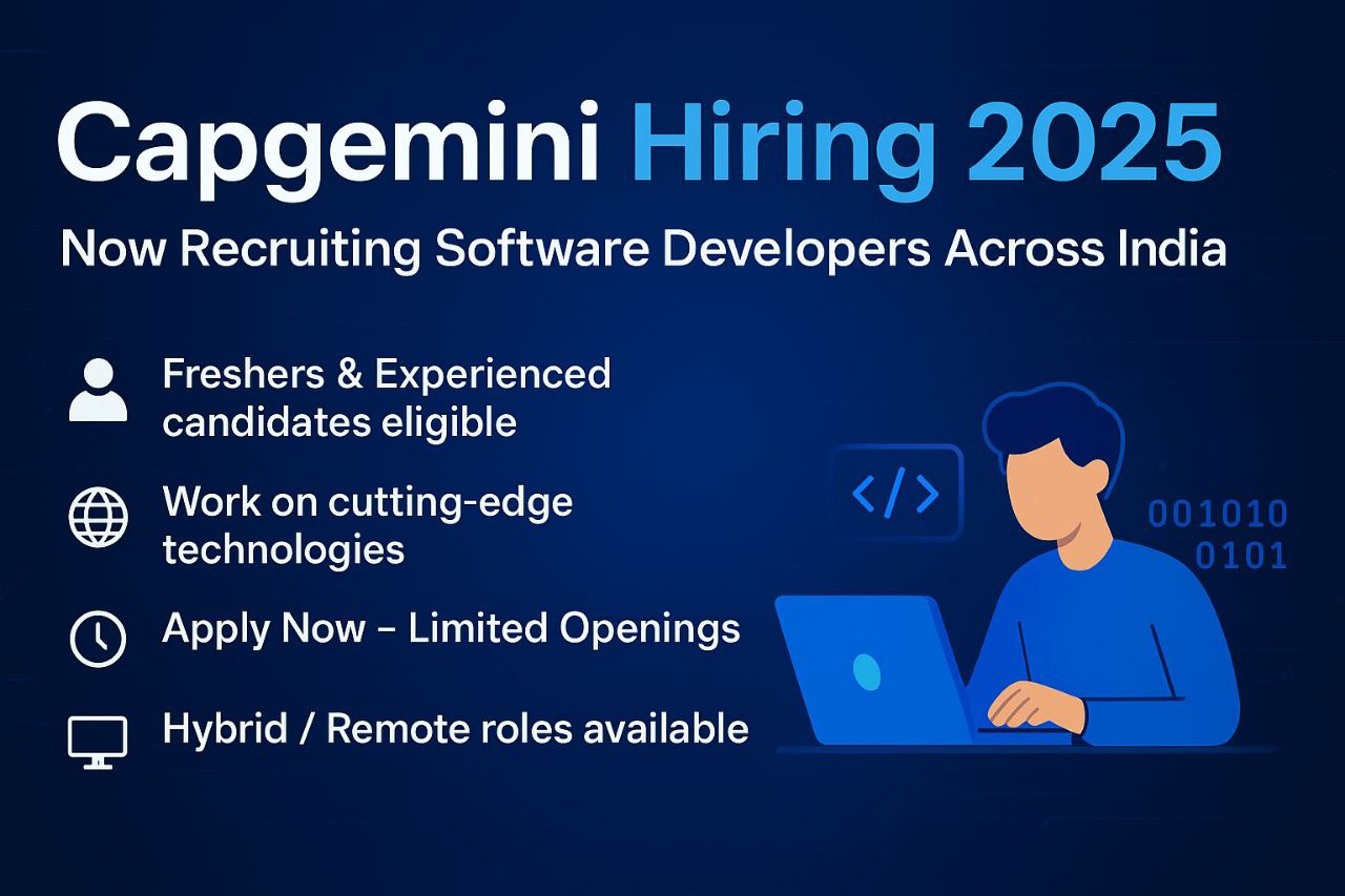 Capgemini Hiring 2025 — Software Developer | Apply Online Now - smnaukri.com